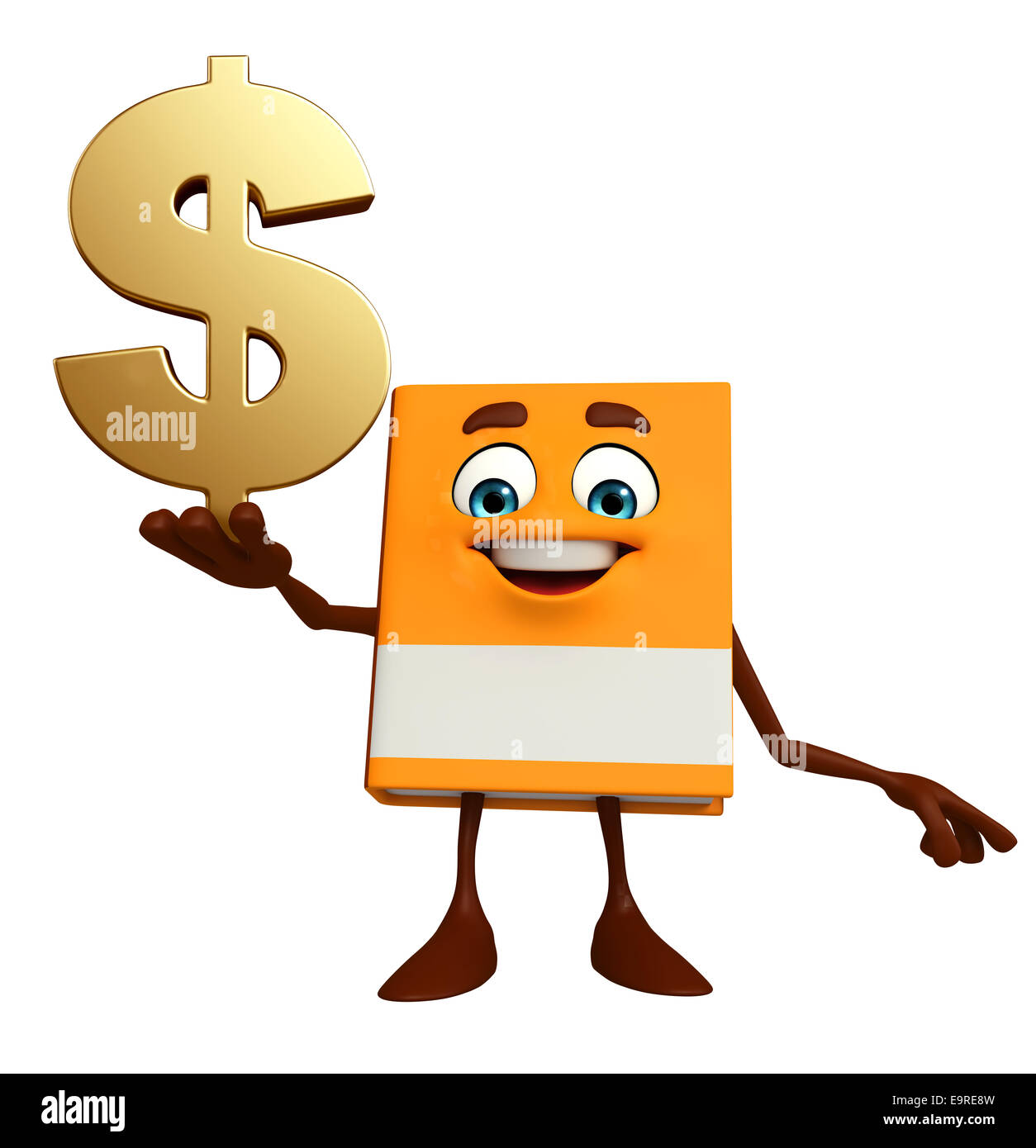Cartoon Character of Book with dollar sign Stock Photo - Alamy