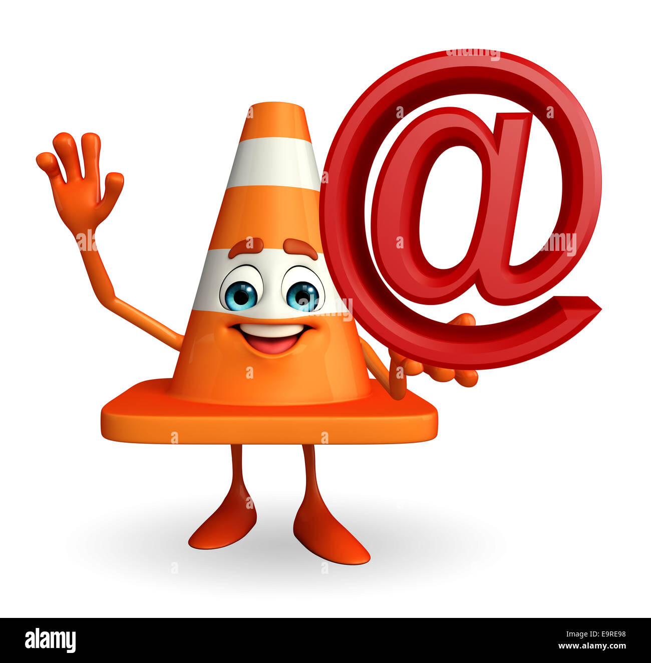 Cartoon character construction cone sign Cut Out Stock Images ...