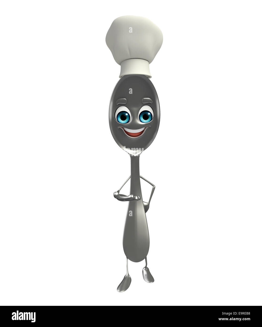 Cartoon character of spoon with chef cap Stock Photo - Alamy