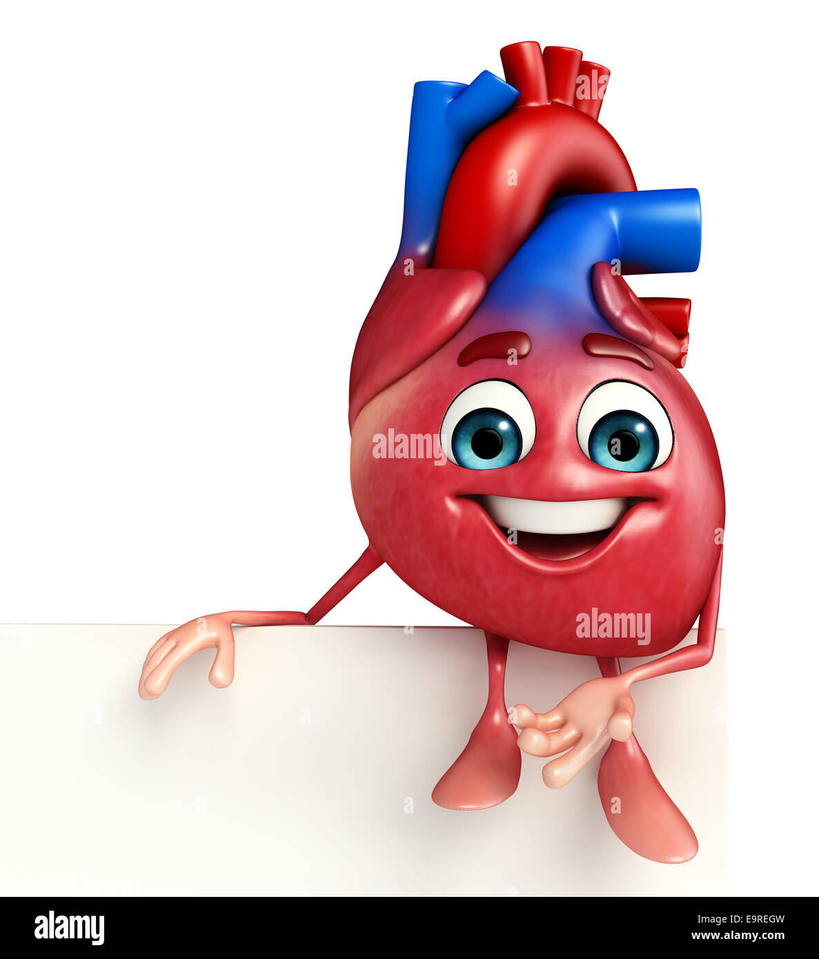 Cartoon Character of heart with sign Stock Photo - Alamy