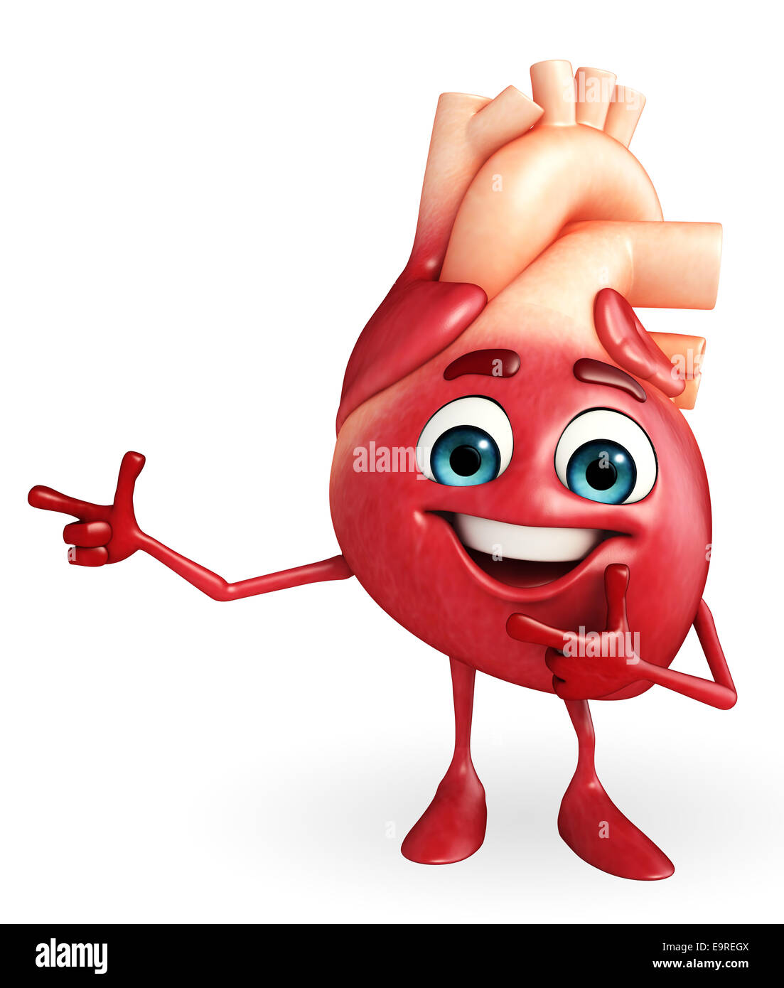 Cartoon character heart pointing Cut Out Stock Images & Pictures - Alamy