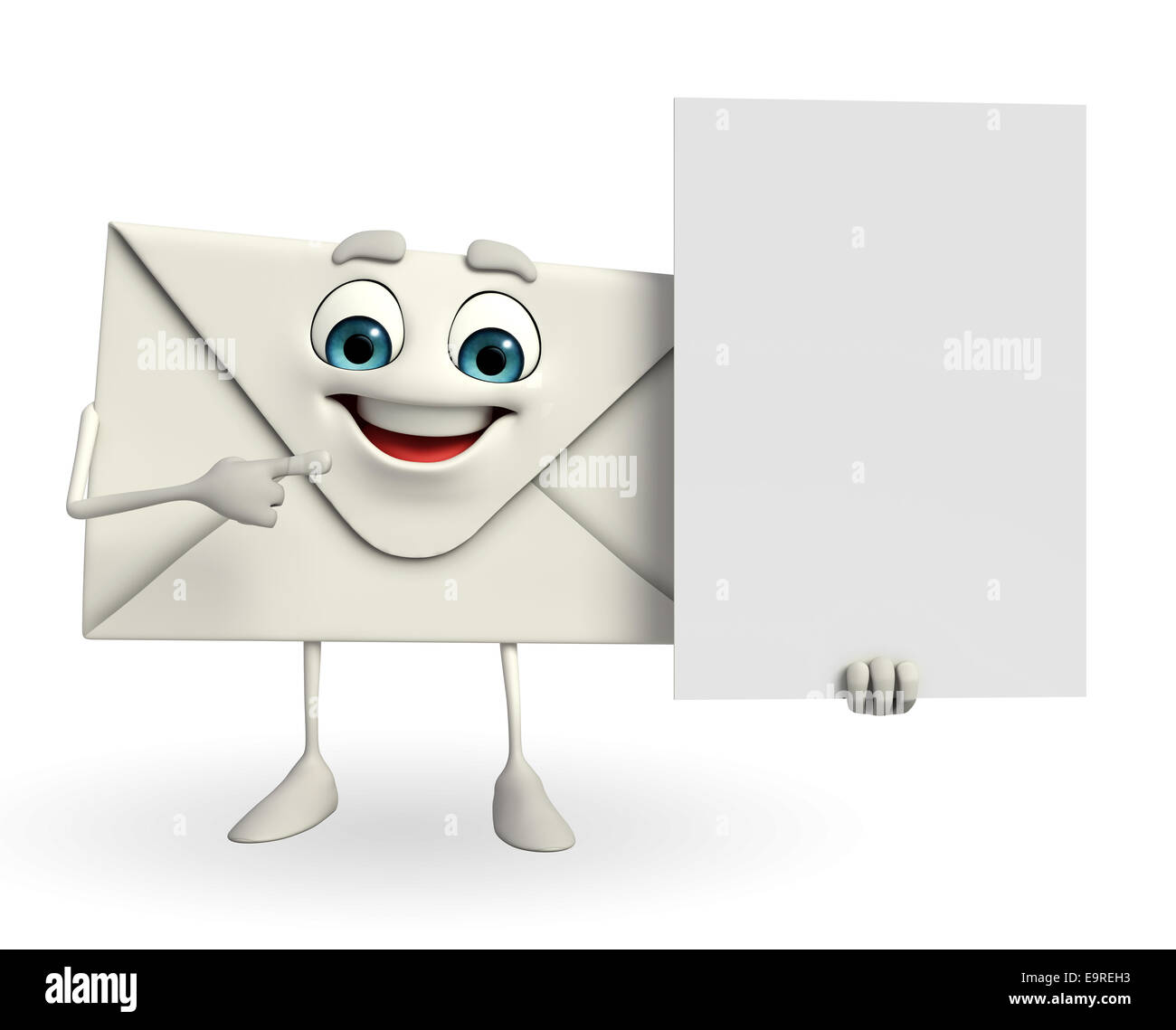 Cartoon Character of mail with sign Stock Photo - Alamy