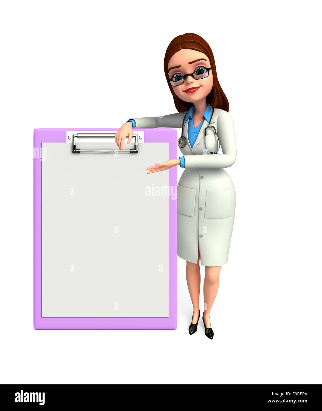 Illustration of young doctor with notepad Stock Photo - Alamy