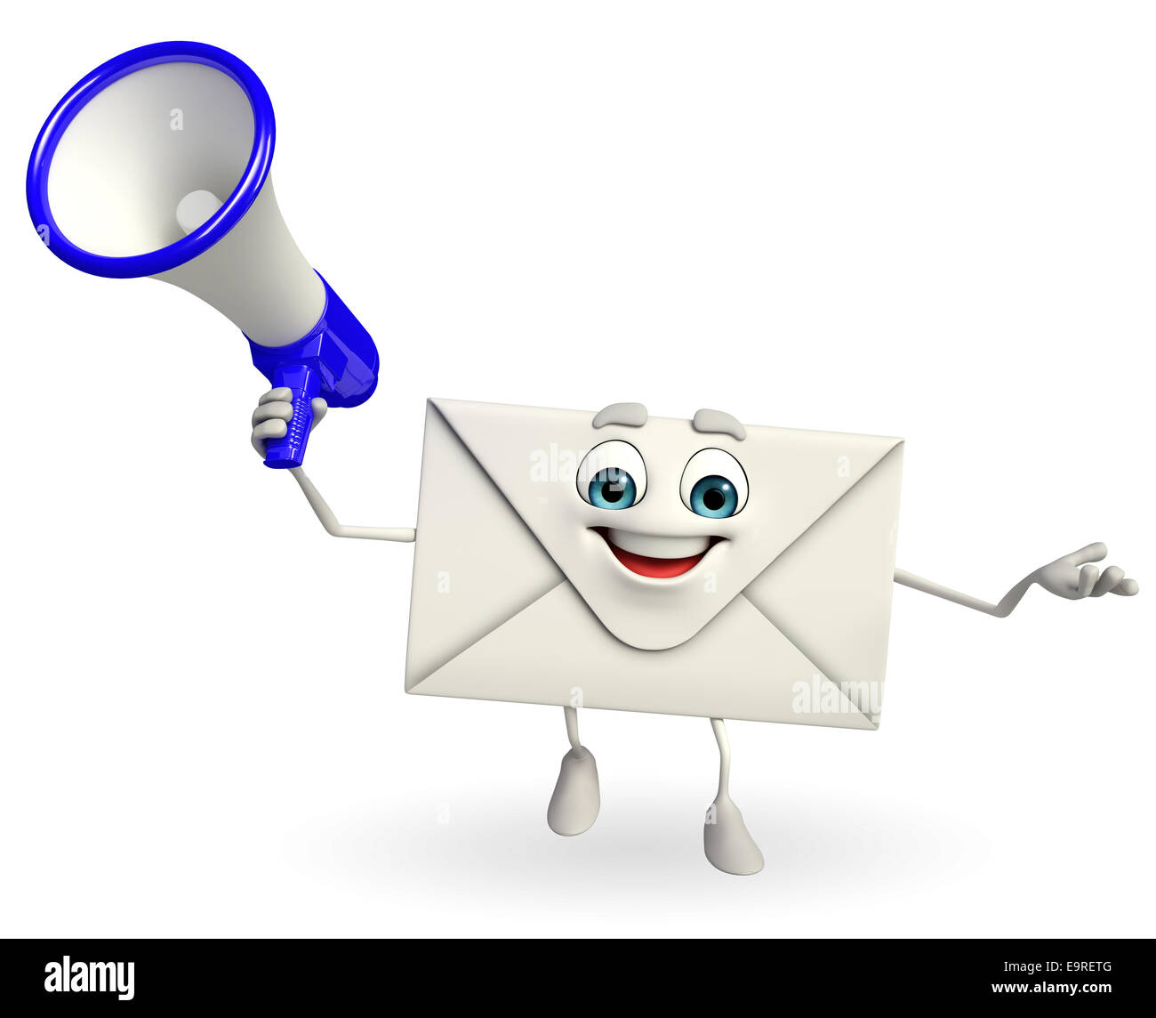 Cartoon Character of mail with Loudspeaker Stock Photo - Alamy