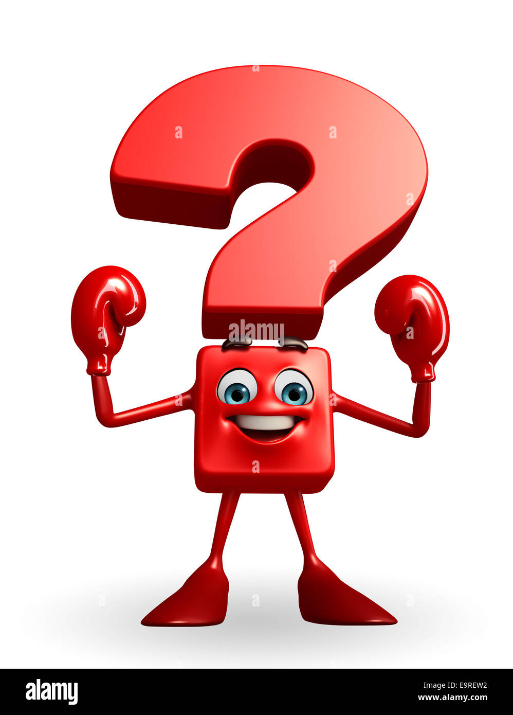 Cartoon Character of Question Mark with Boxing Gloves Stock Photo - Alamy