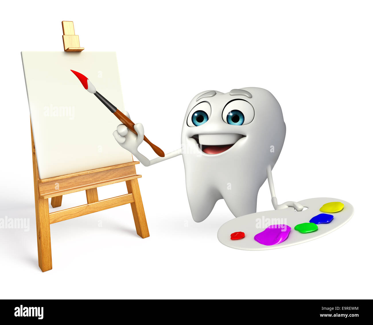 Cartoon character of teeth with Color plate Stock Photo - Alamy