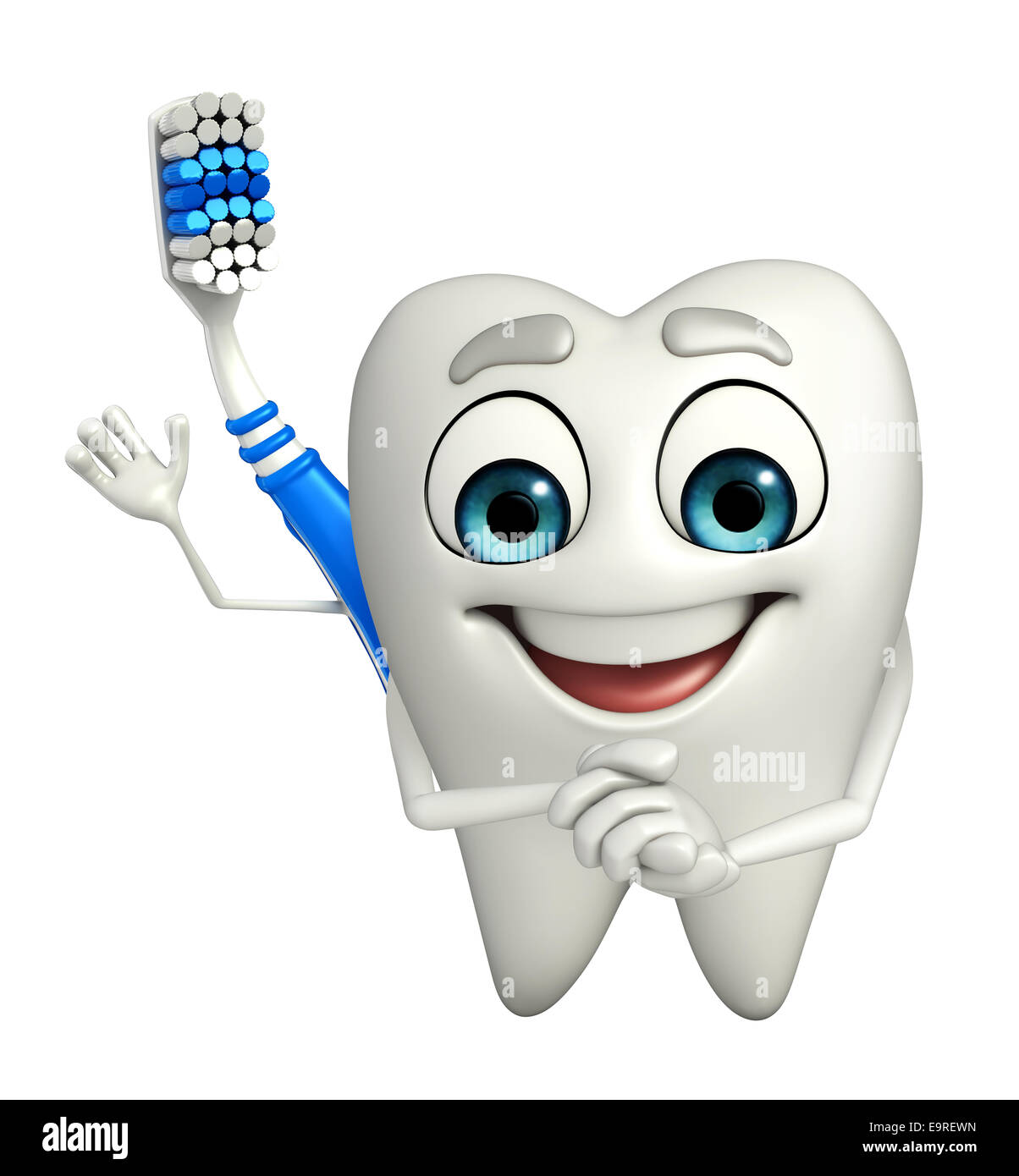 Cartoon Character of toothbrush is happy Stock Photo - Alamy