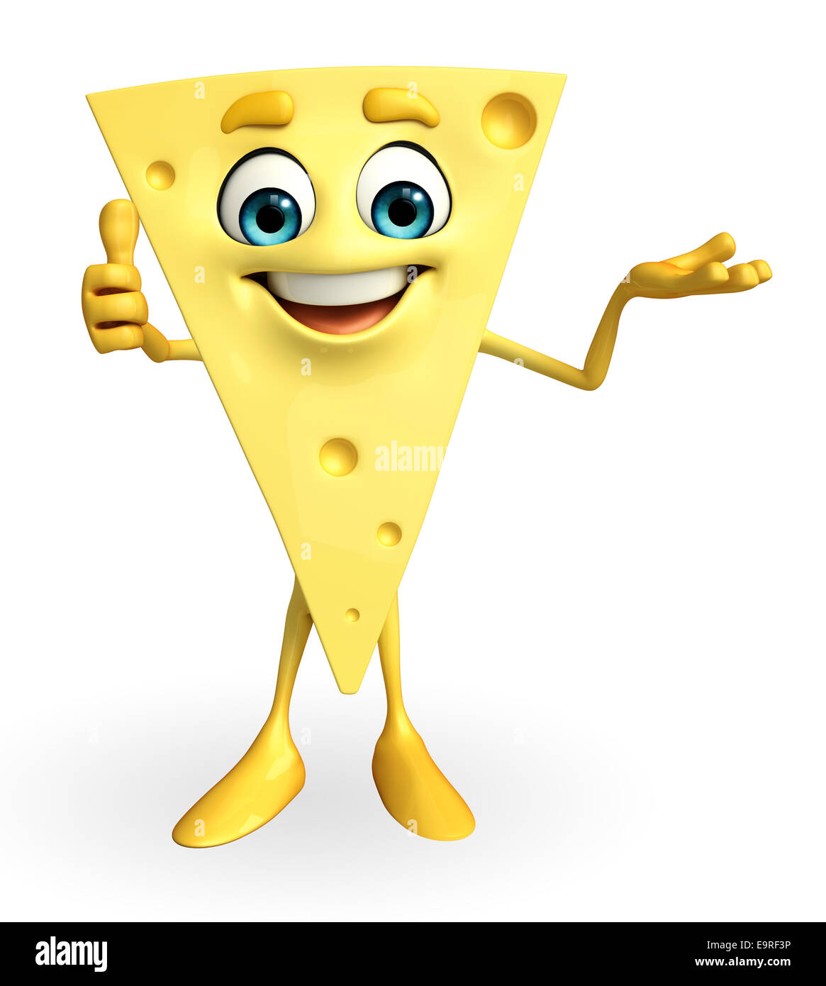 Cartoon Character of Cheese with best sign Stock Photo - Alamy
