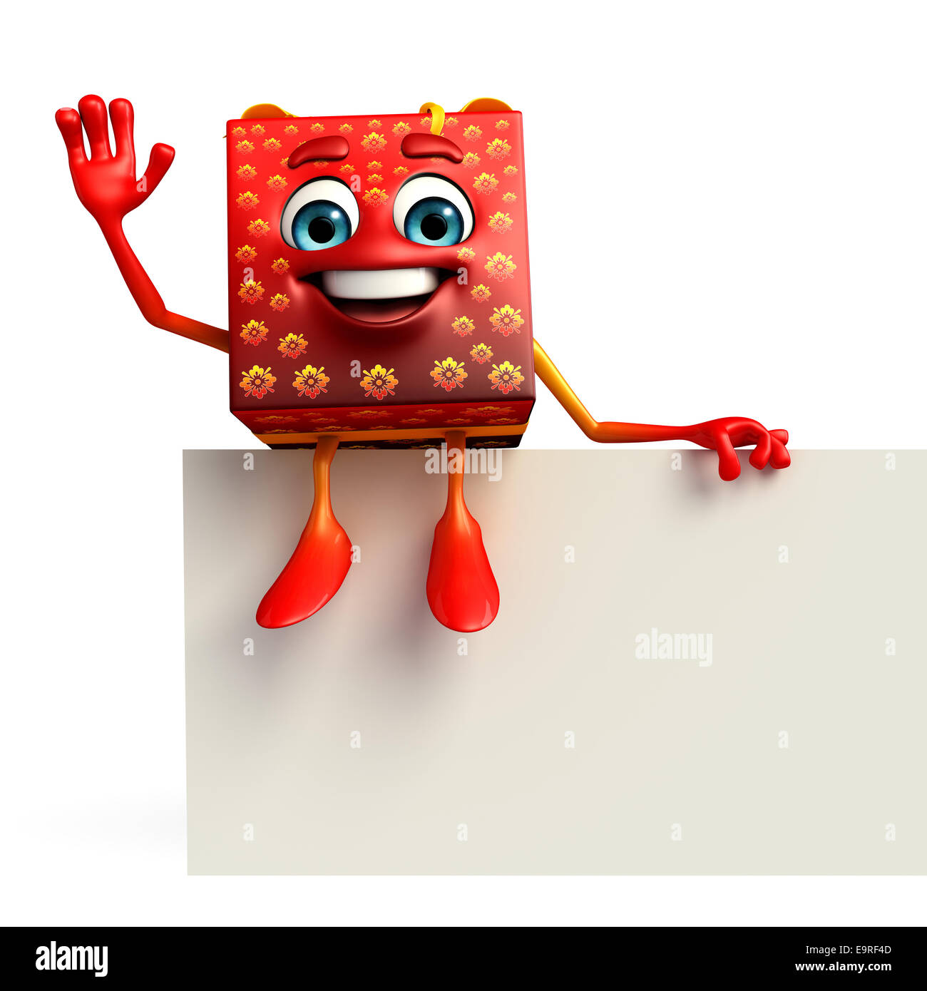 Cartoon character gift box sign hi-res stock photography and images - Alamy