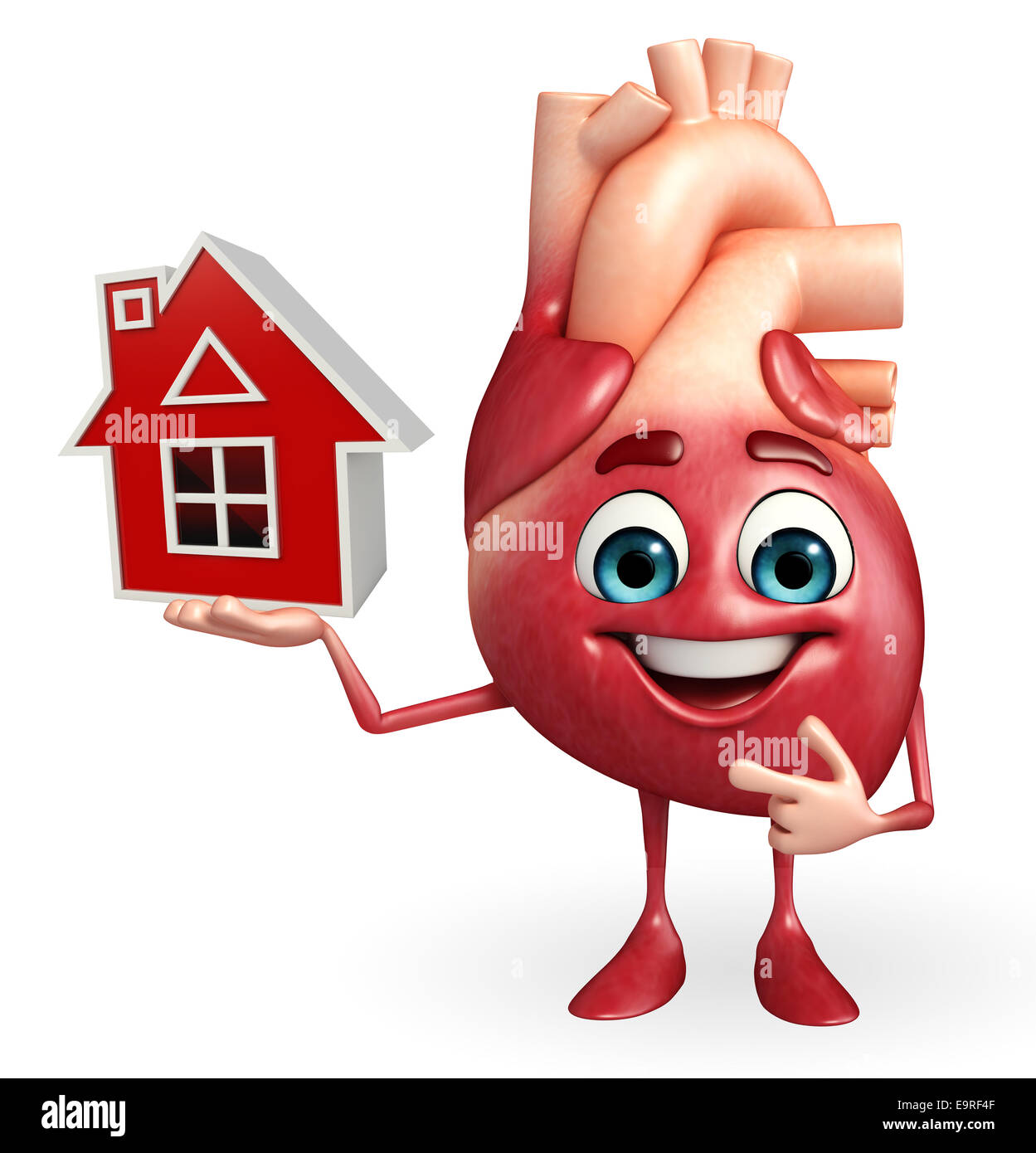 Cartoon Character of heart with home Stock Photo - Alamy