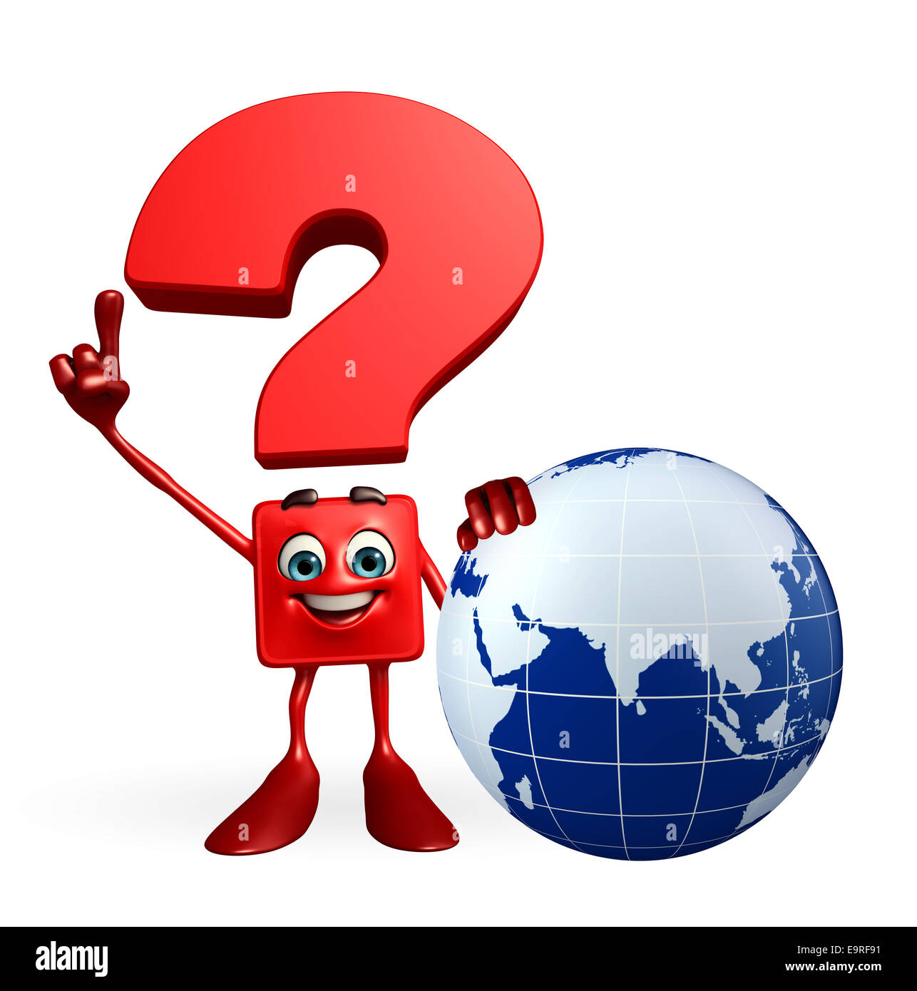 Cartoon character question mark globe hi-res stock photography and ...