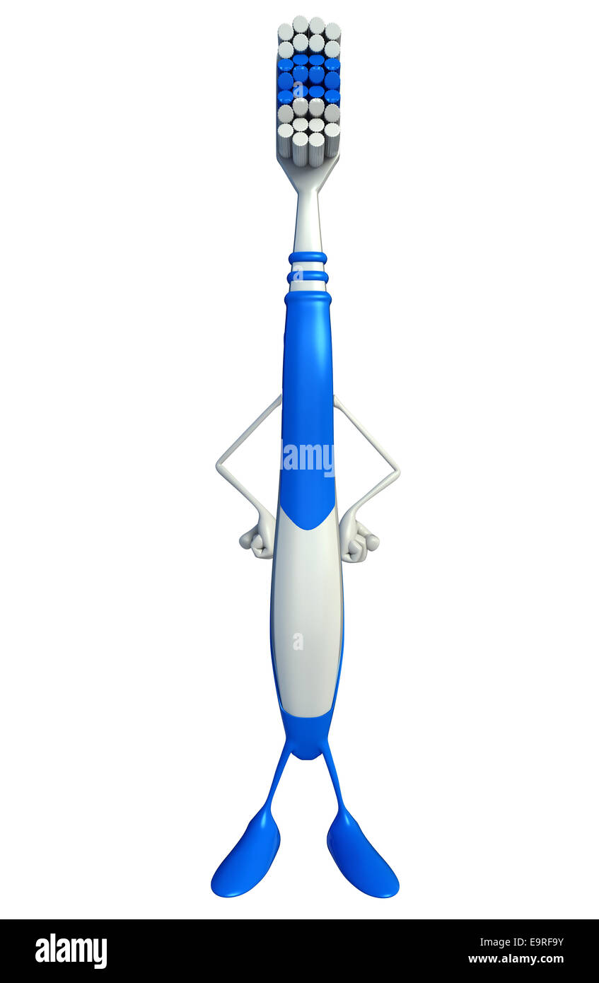 Cartoon Character of toothbrush is standing Stock Photo - Alamy