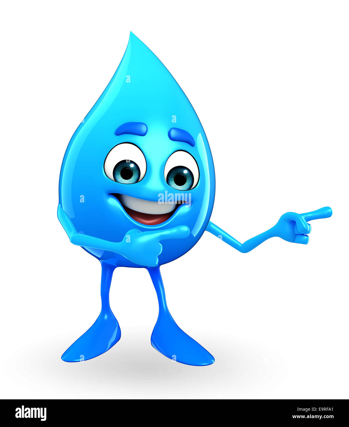 Cartoon Character Of Water Drop is pointing Stock Photo - Alamy