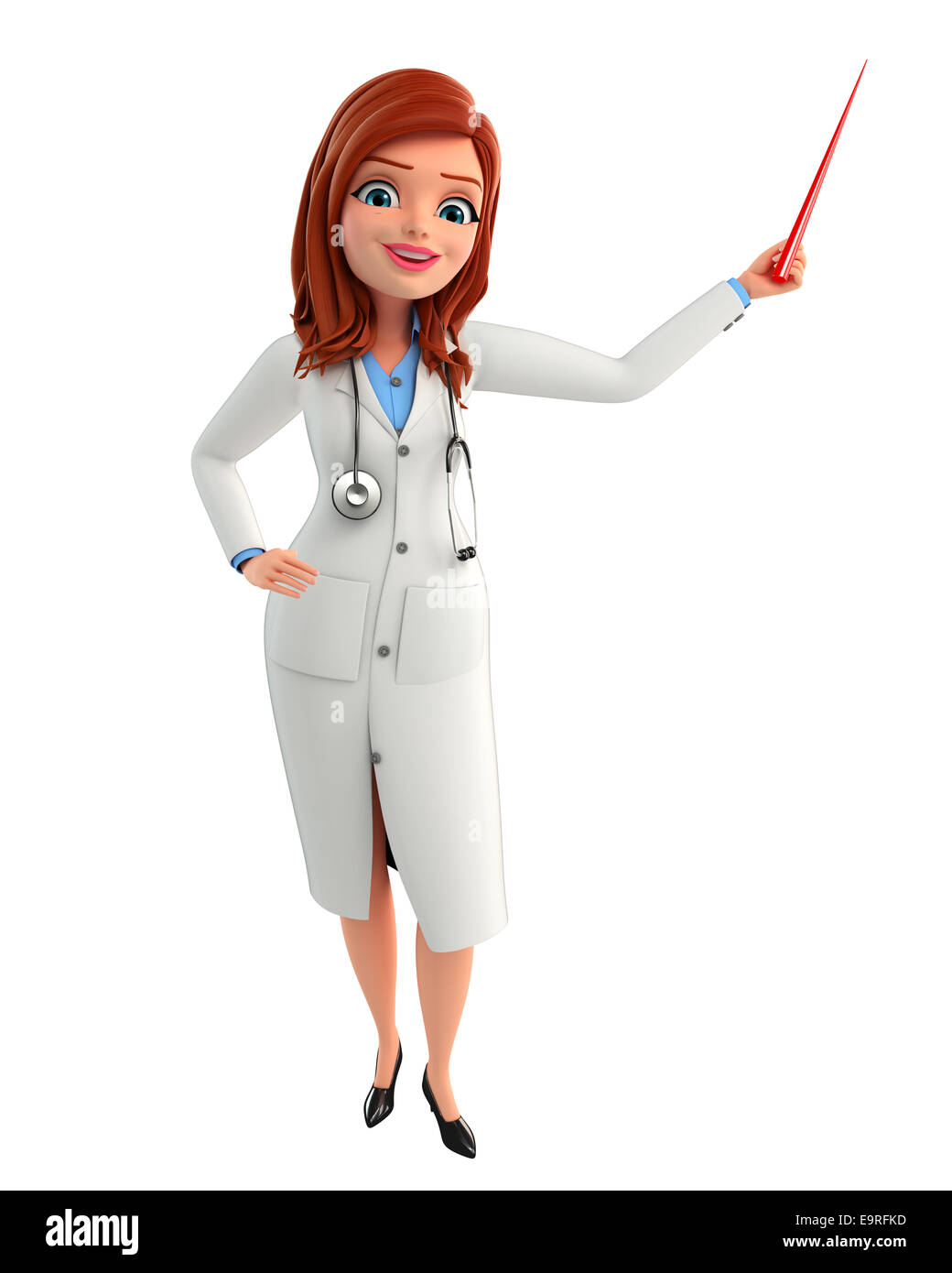 Illustration of Young Doctor with stick Stock Photo - Alamy