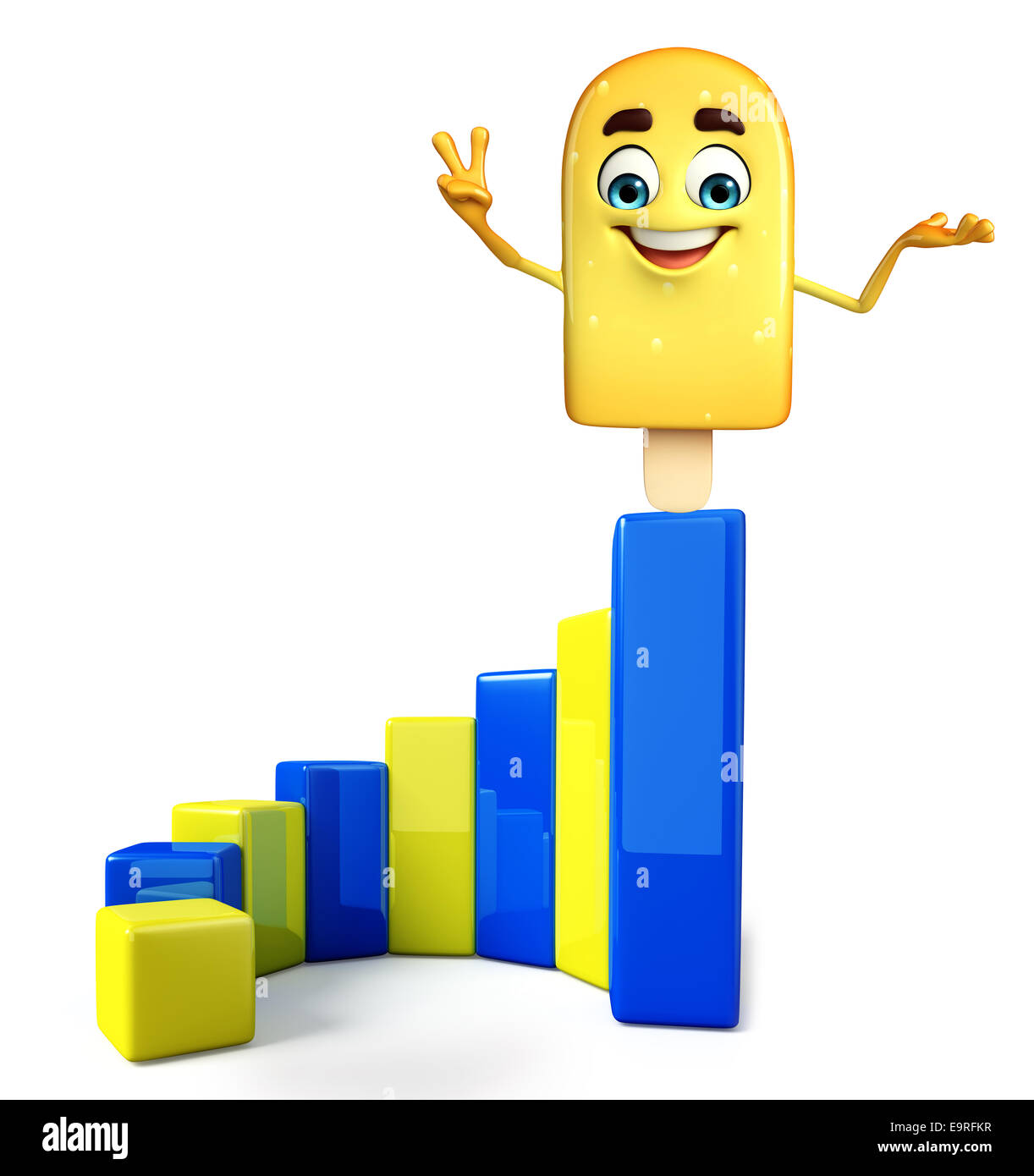 Cartoon Character of Candy with business graph Stock Photo - Alamy