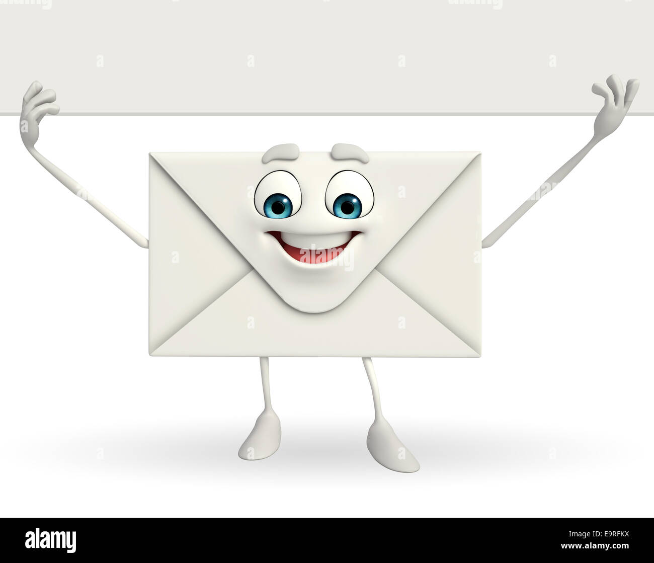 Cartoon Character of mail with sign Stock Photo - Alamy