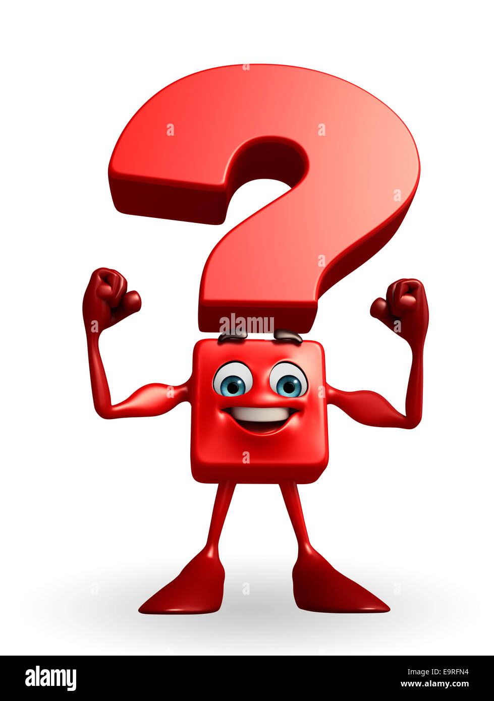 Cartoon Character of Question Mark with bodybuilding pose Stock Photo ...
