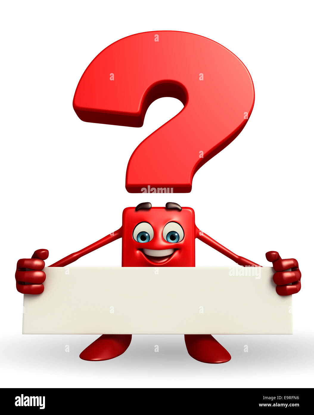 Cartoon Character of Question Mark with sign Stock Photo - Alamy