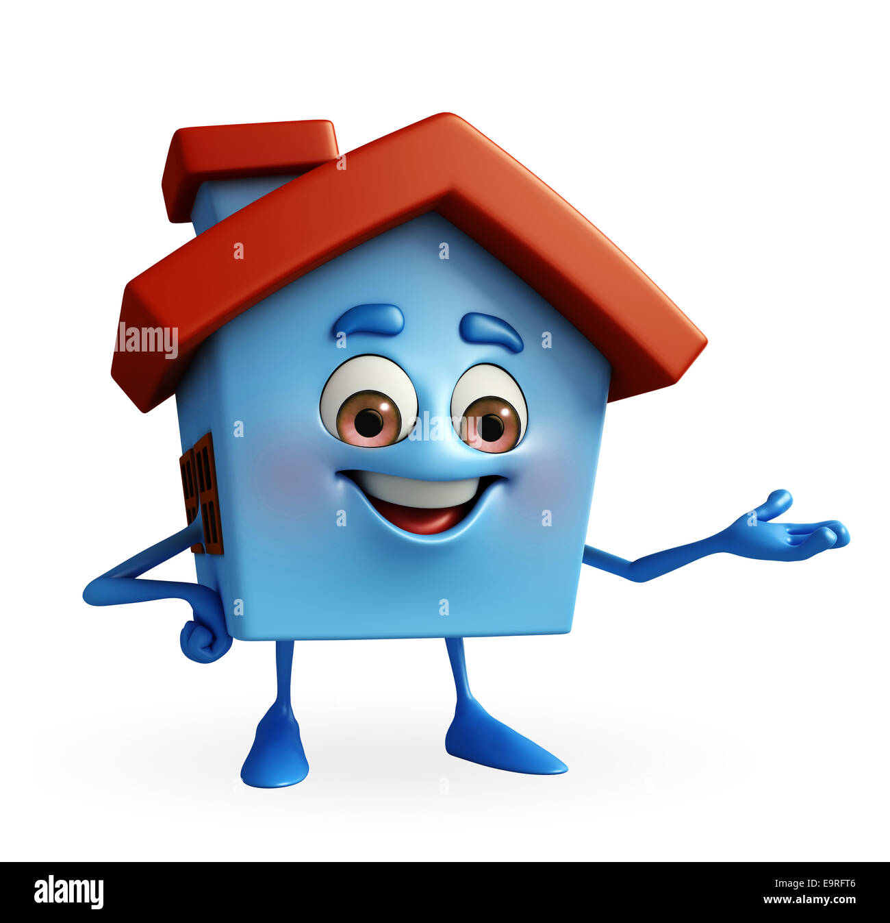 Cartoon Charcter of house is presenting Stock Photo - Alamy