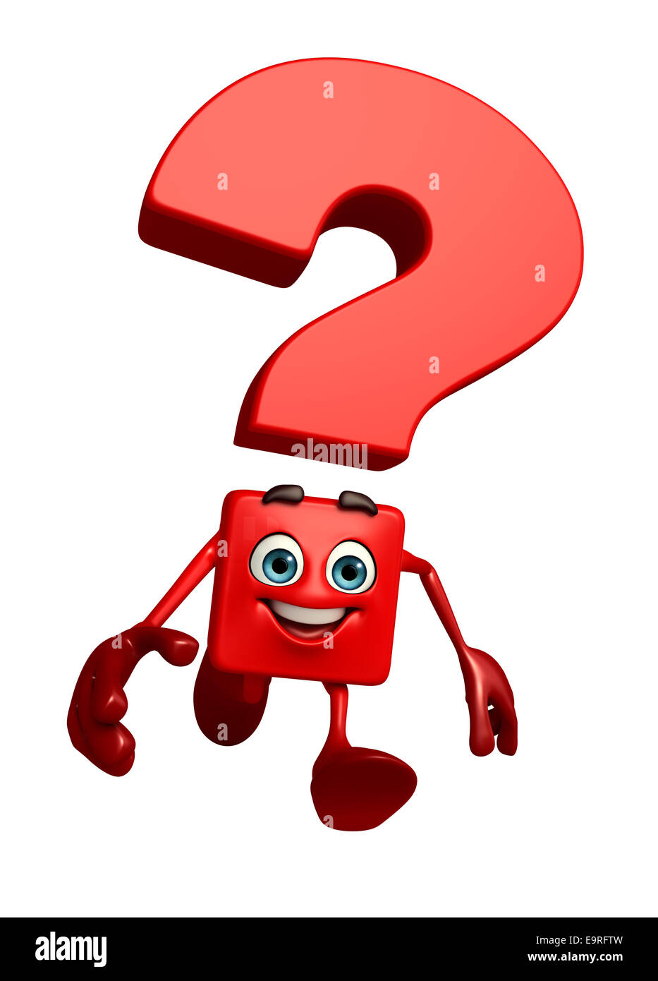 Cartoon Character of Question Mark is running Stock Photo - Alamy