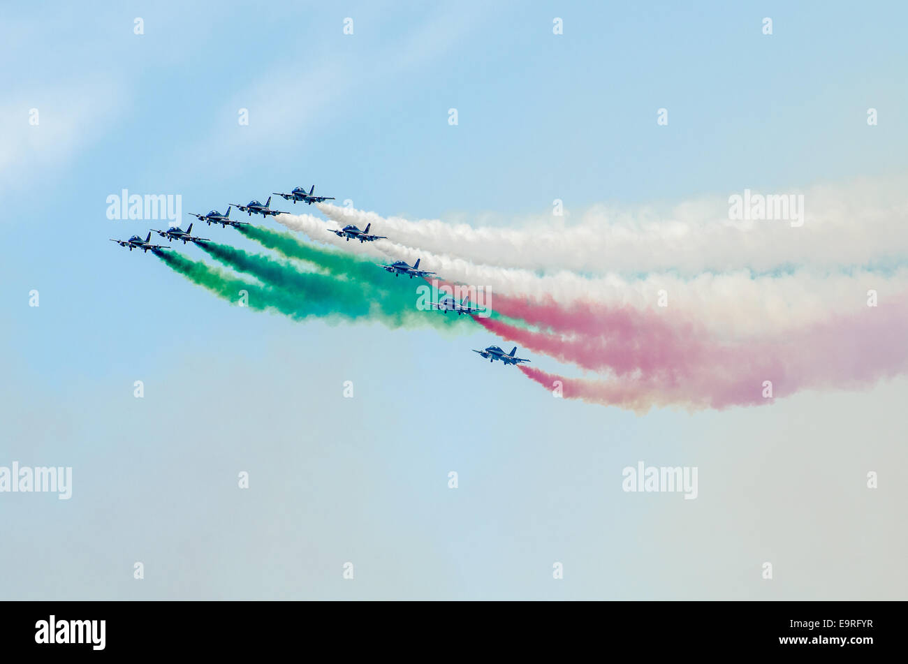 Air show tricolor arrows,Italian aviation,Rome,Italy Stock Photo - Alamy