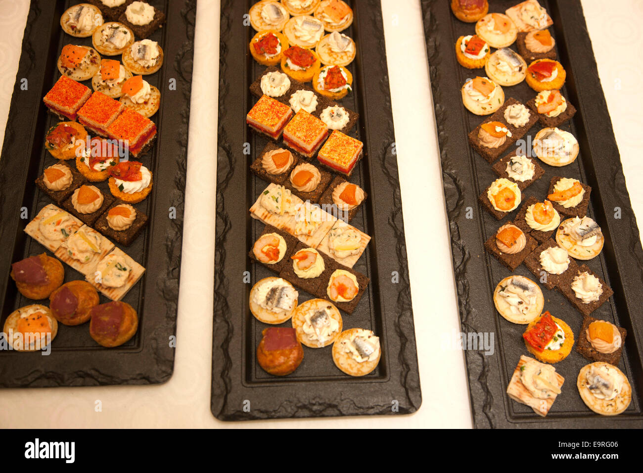 Canapés at a party Stock Photo - Alamy