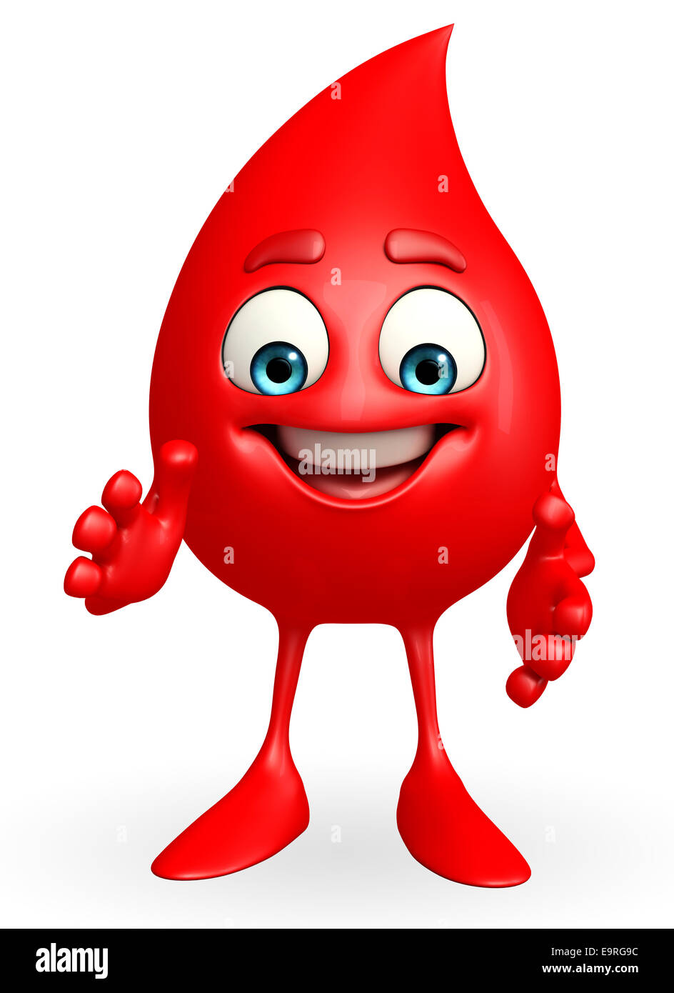 Cartoon Character of Blood Drop is clapping Stock Photo - Alamy