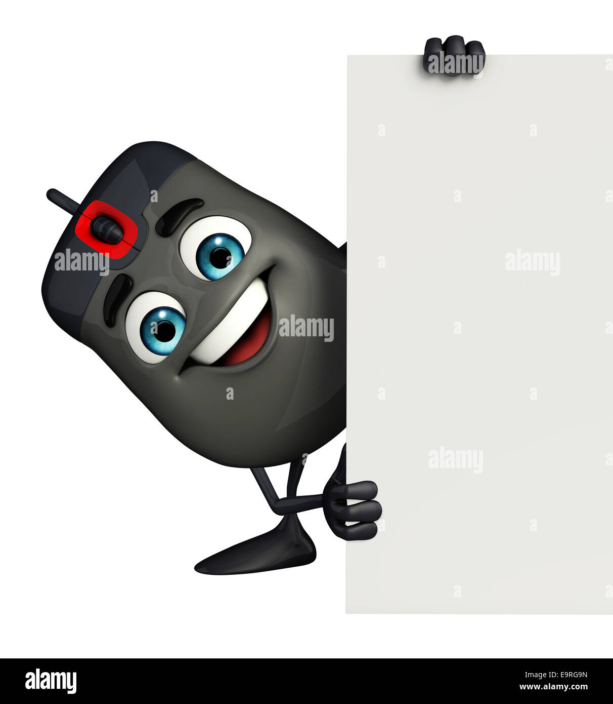 Cartoon Character of Computer Mouse with sign Stock Photo - Alamy