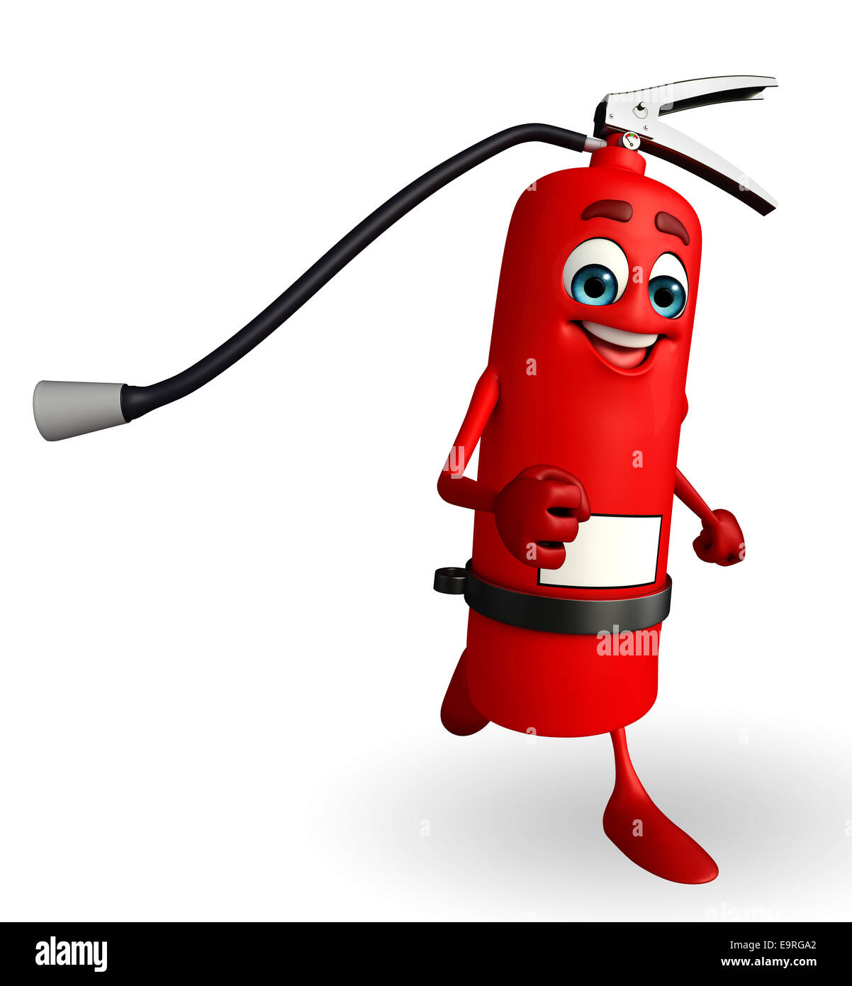 Cartoon Character of fire extinguisher is running Stock Photo - Alamy
