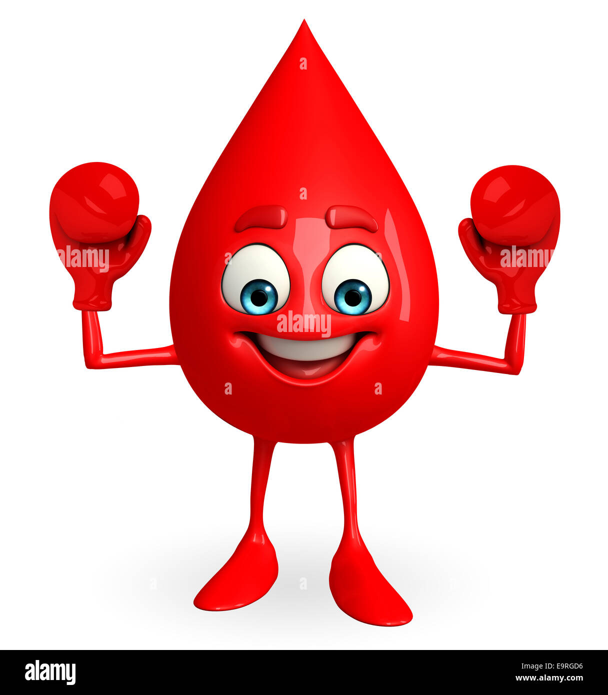Cartoon Character of Blood Drop with boxing gloves Stock Photo - Alamy
