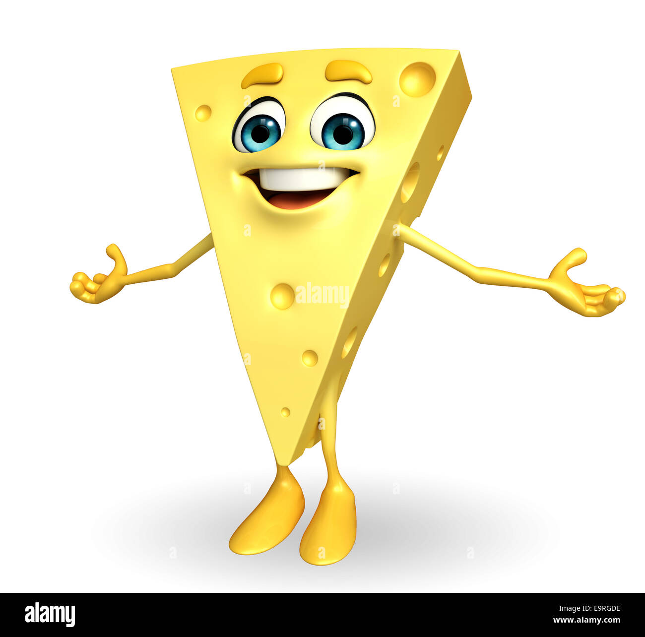 Cartoon Character of happy Cheese Stock Photo - Alamy