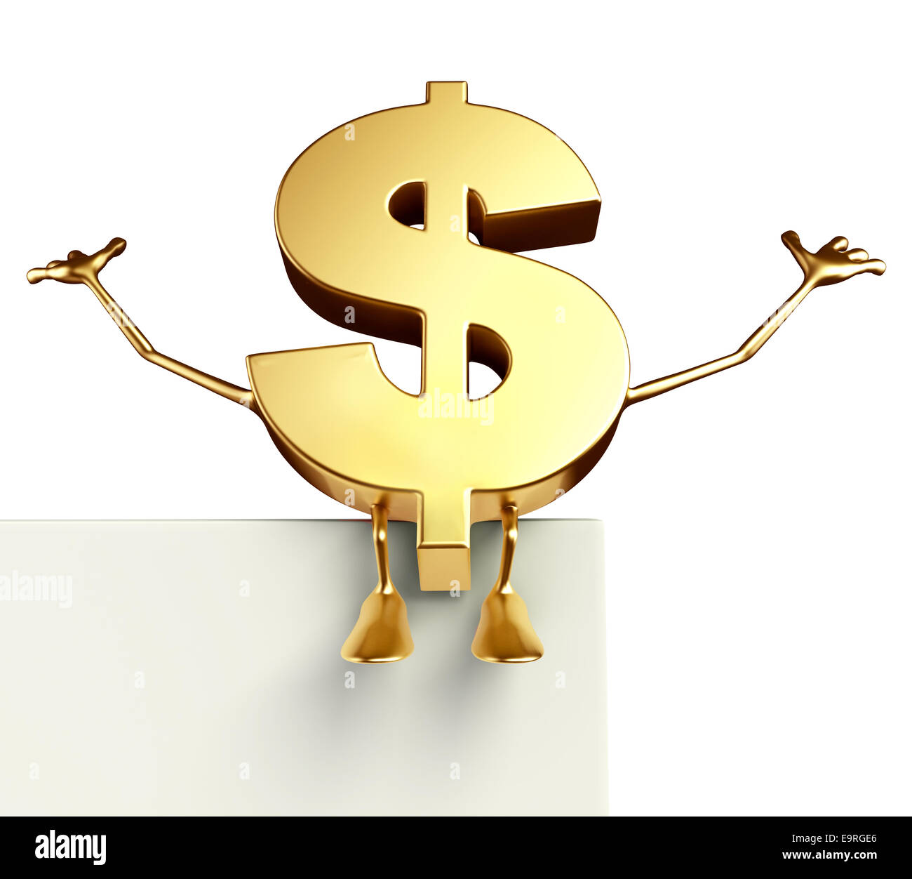 Cartoon Character of dollar with sign Stock Photo - Alamy