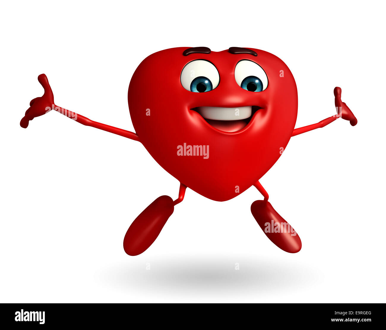 Cartoon Character of heart shape with happy pose Stock Photo - Alamy