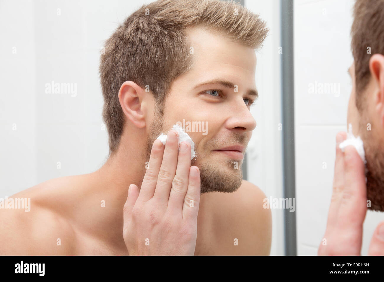 Morning hygiene in the bathroom Stock Photo - Alamy