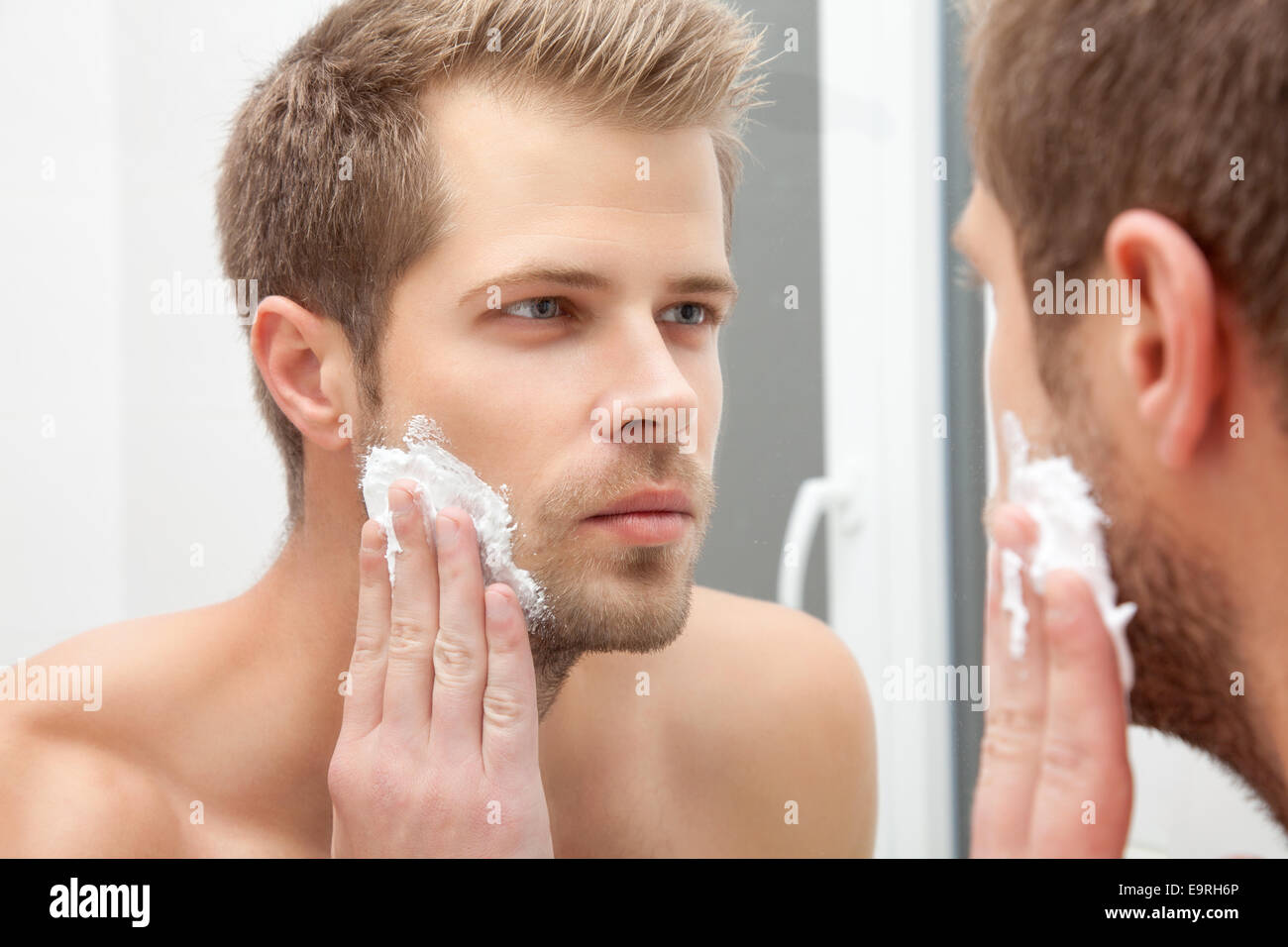 Morning hygiene in the bathroom Stock Photo - Alamy