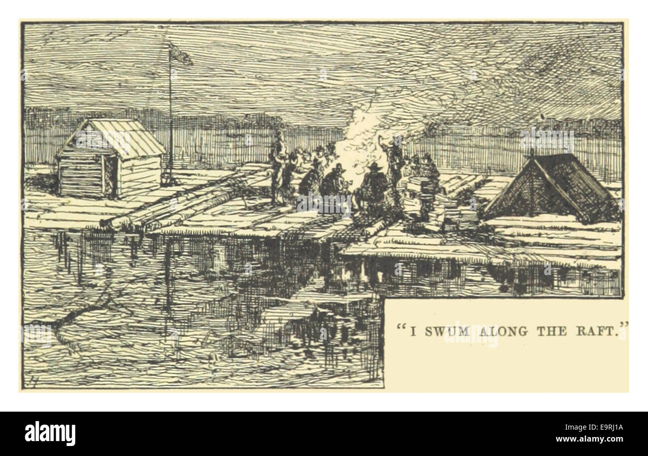 MARK TWAIN(1883) p049 - I SWUM ALONG THE RAFT Stock Photo - Alamy