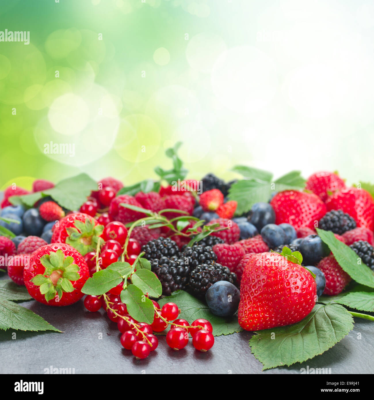border of fresh berries Stock Photo - Alamy