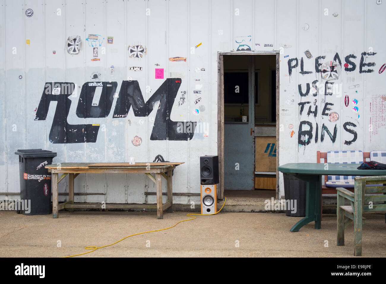 Entrance to Skate Park, The Rom Skate Park, Hornchurch, Essex, Britain ...