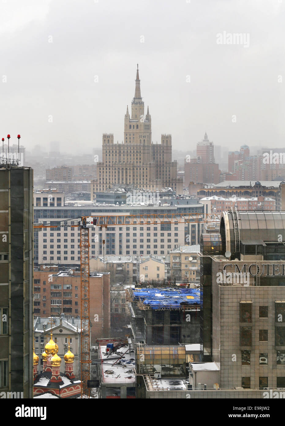 Landscape with snow blizzard goes Stock Photo - Alamy