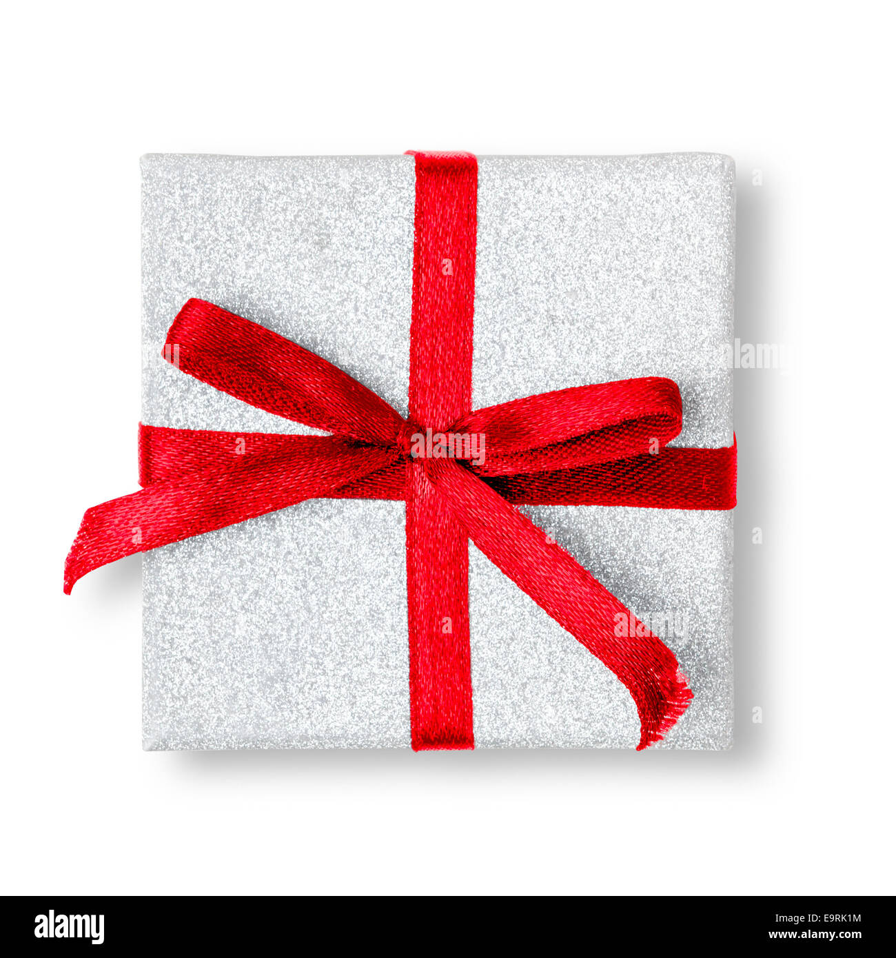 Present box with ribbon isolated on white background Stock Photo - Alamy
