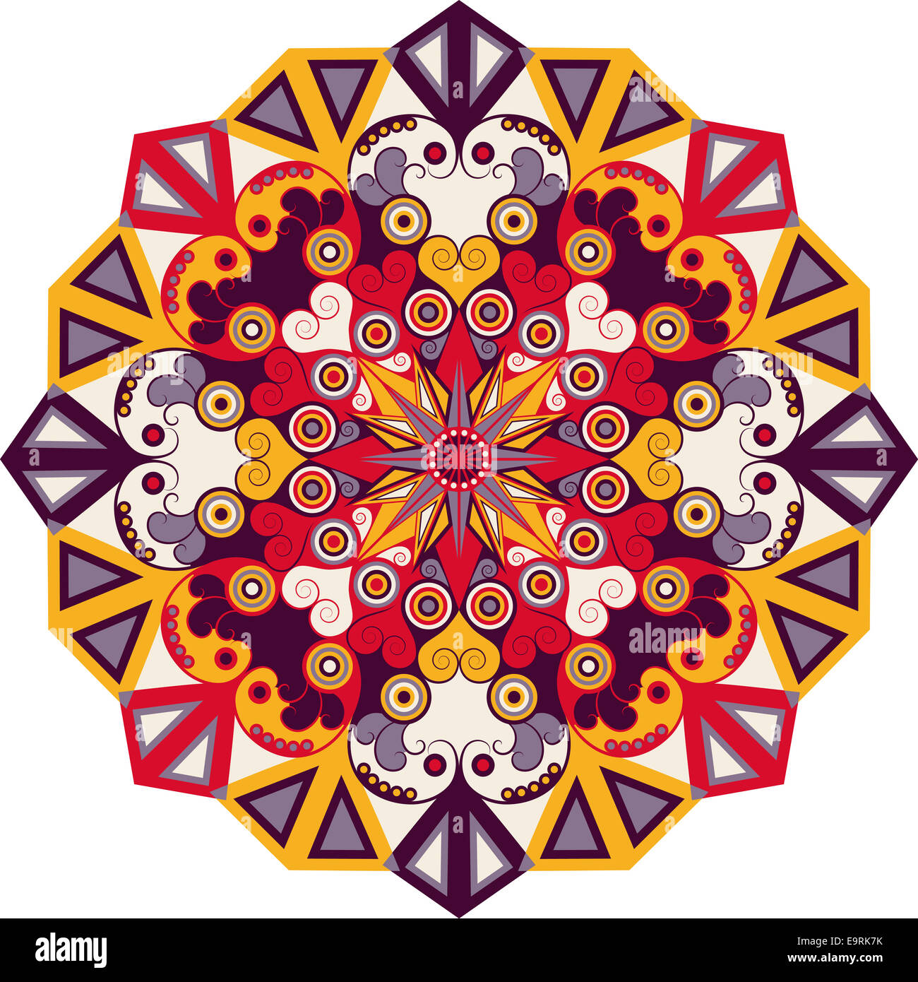 Colorful round ethnic pattern. Element for design Stock Photo - Alamy