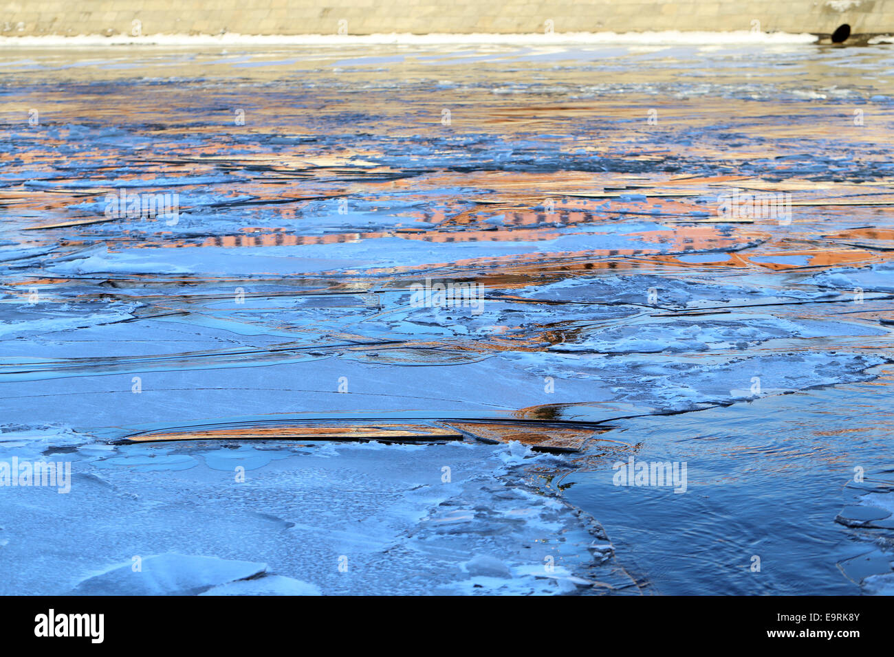 Texture of river ice photographed Stock Photo - Alamy