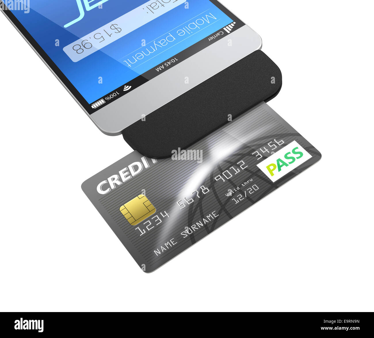 Credit card swiping through a mobile payment attachment for smartphone ...