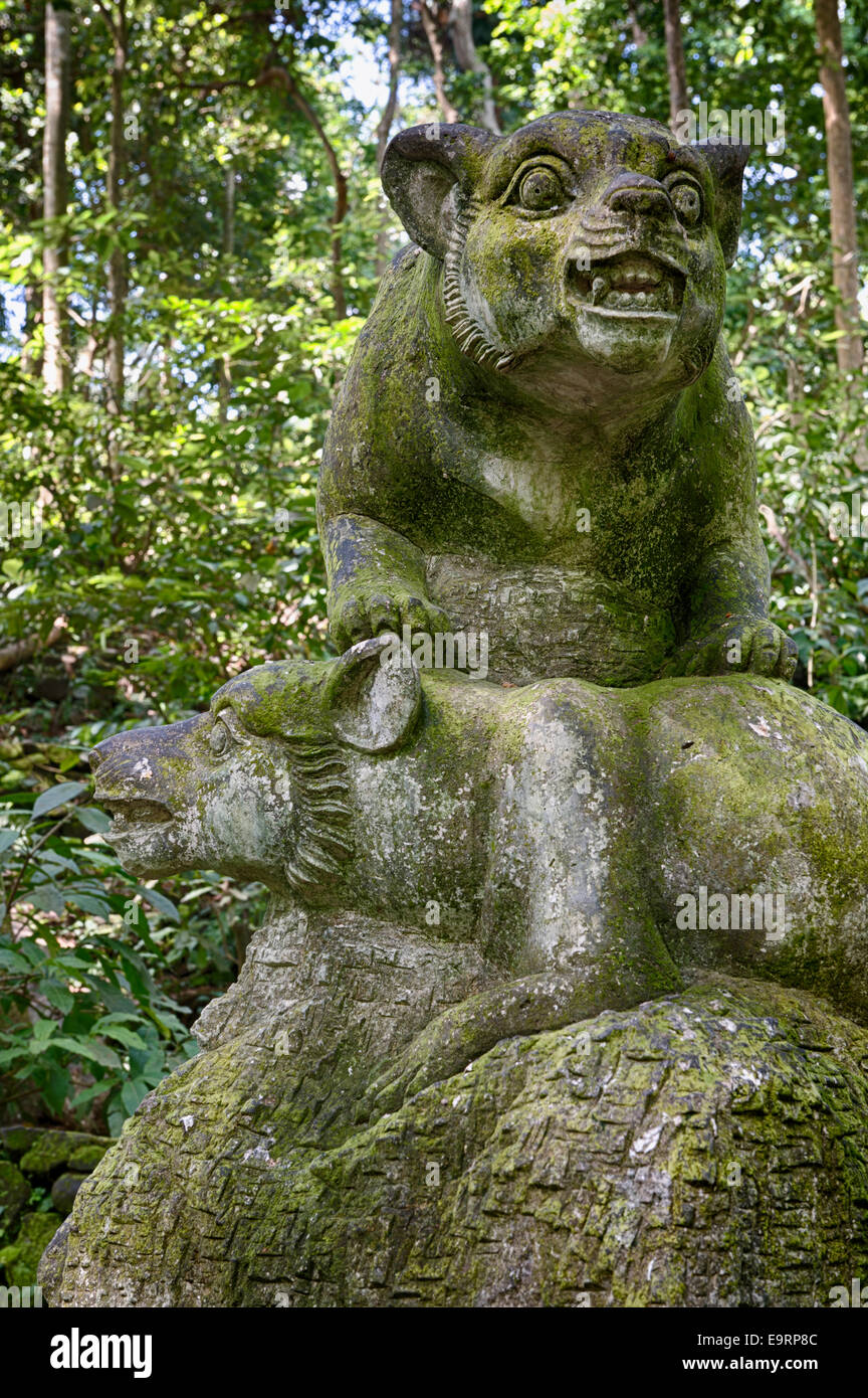 Sacred Monkey Forest, Statue, Ubud, Bali, Indonesia Stock Photo - Alamy