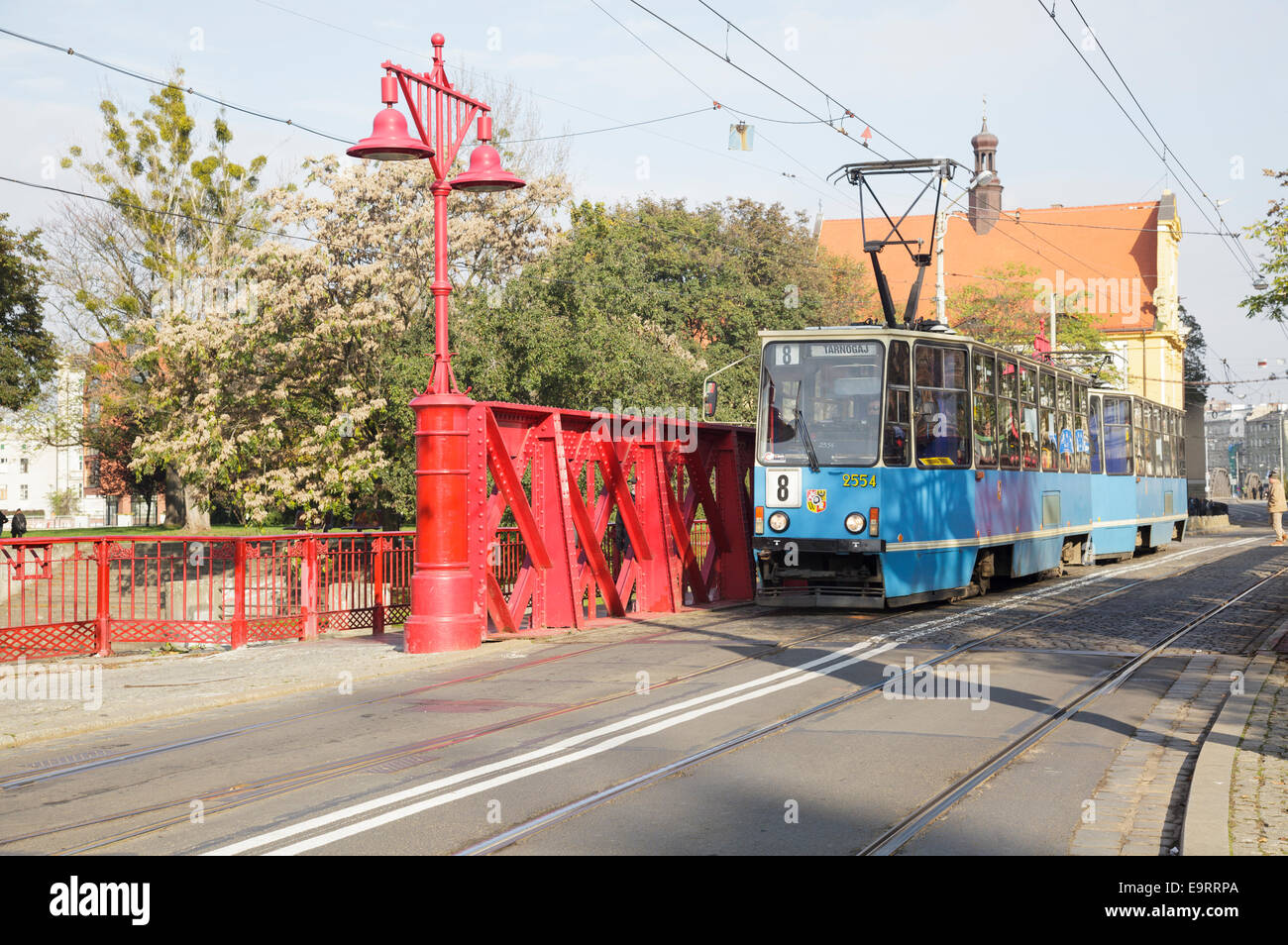 Tram on the Sand Bridge, Most Piaskowy, Wroclaw, Poland Stock Photo - Alamy