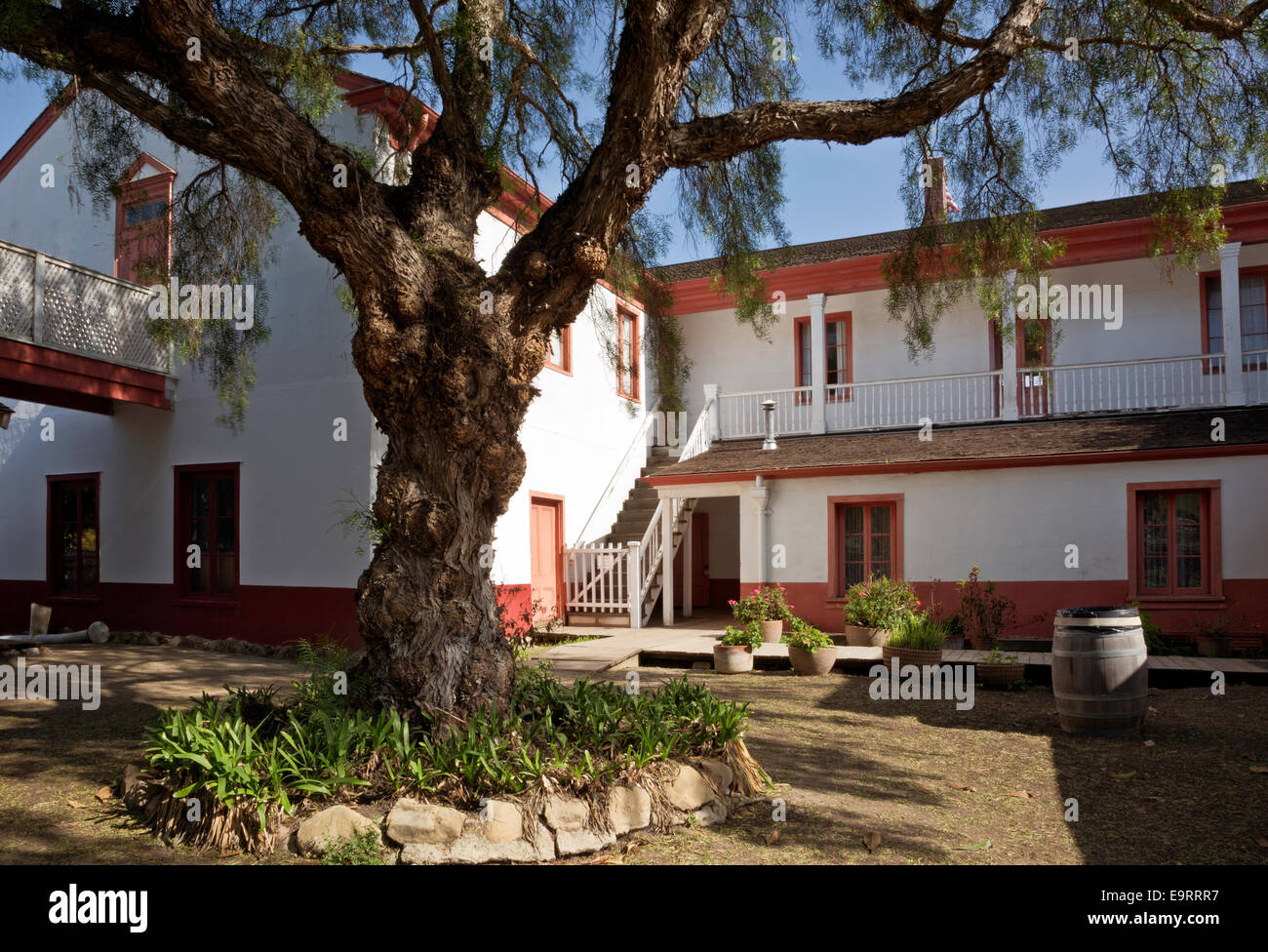 CALIFORNIA - Courtyard of Plaza Hotel, including the elevated walkway ...