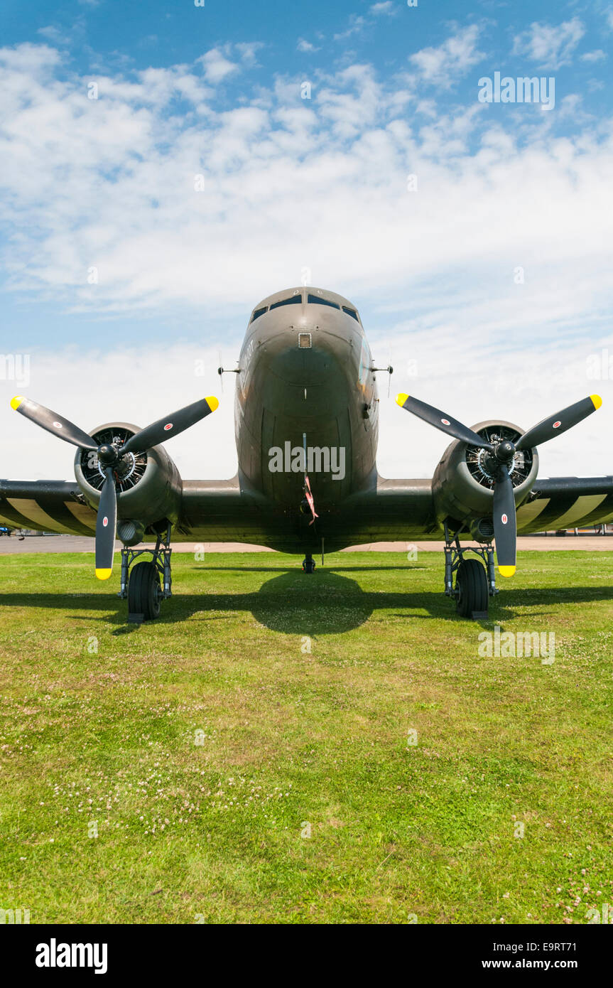 Front view of a World War 2 USAAF Douglas C 47 Dakota aeroplane Stock ...