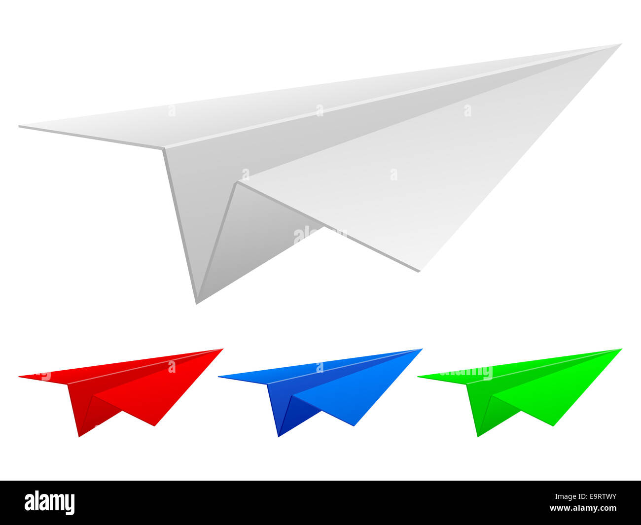 Origami paper airplane on a white background Stock Photo - Alamy
