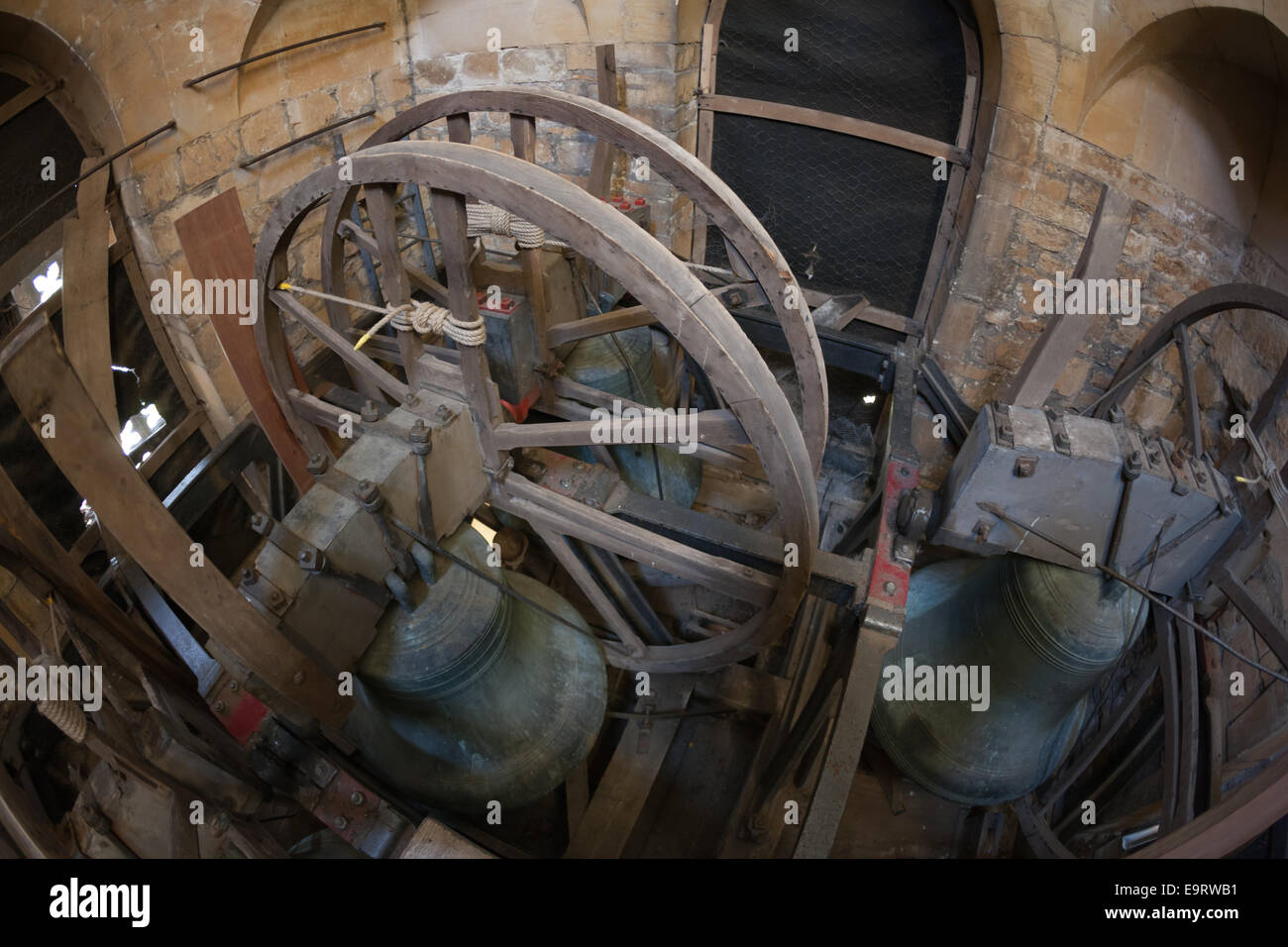 Church bell ropes ringing hi-res stock photography and images - Alamy