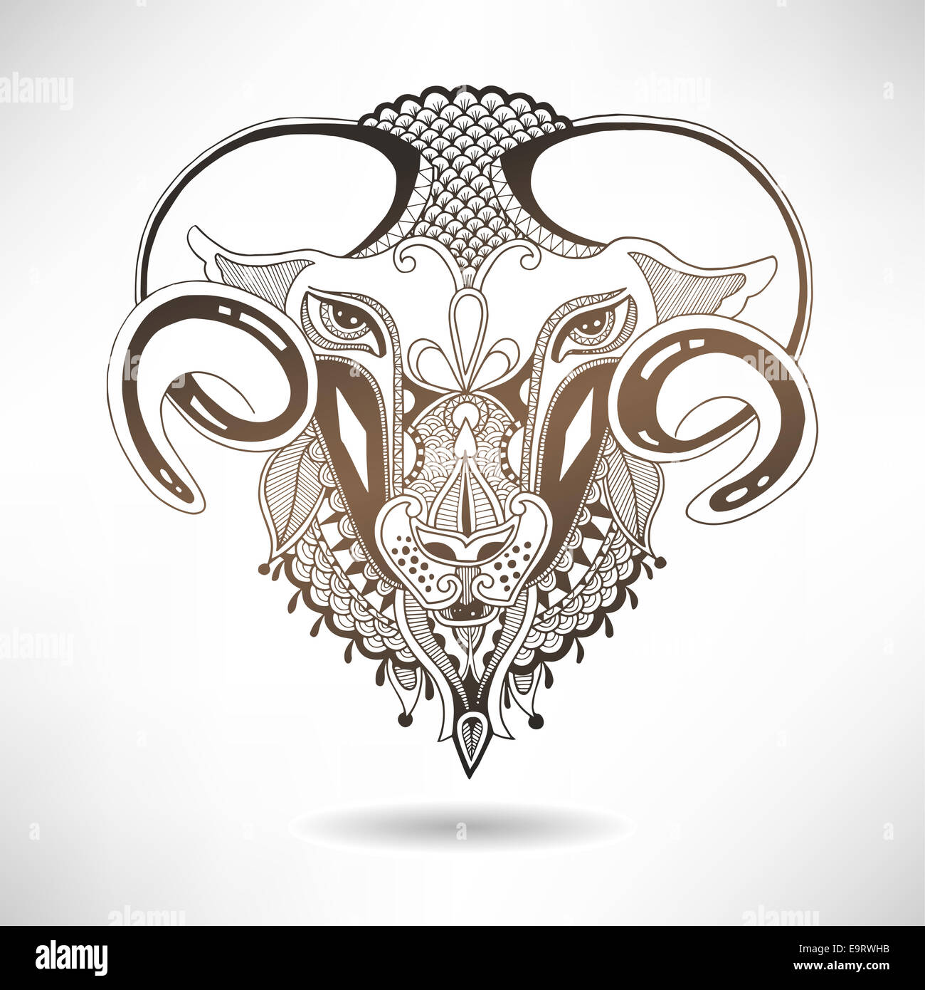 head goat symbol of 2015 year Stock Photo - Alamy